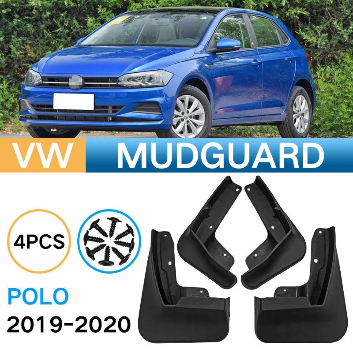 Крыло для автомобиля, арт. автомобильные Брызговики для Volkswagen POLO 2019-2020, брызговики аксессуары