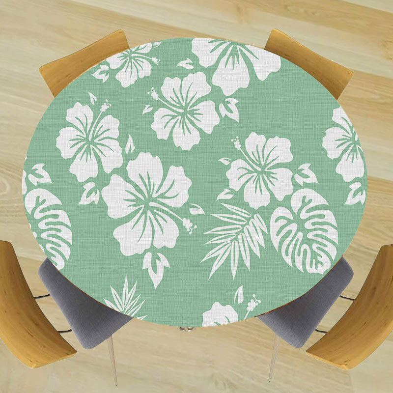 Современная простая скатерть из полиэстера и льна, круглая, для гостиной, кофейного стола, теплоизоляционная подложка, односторонняя цифровая печать, устойчивая к пятнам и пыли