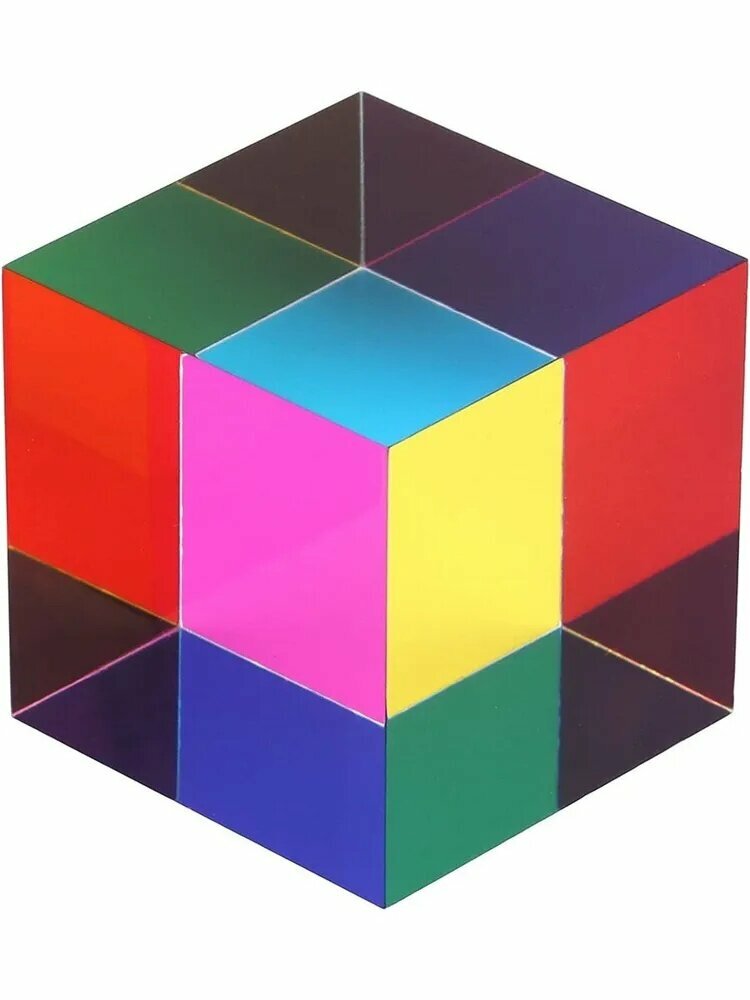 ZhuoChiMall CMY Color Cube,60 мм акриловая призма CMYcube для украшения рабочего стола дома или офиса, обучающие игрушки для науки Развивающие подарки для детей