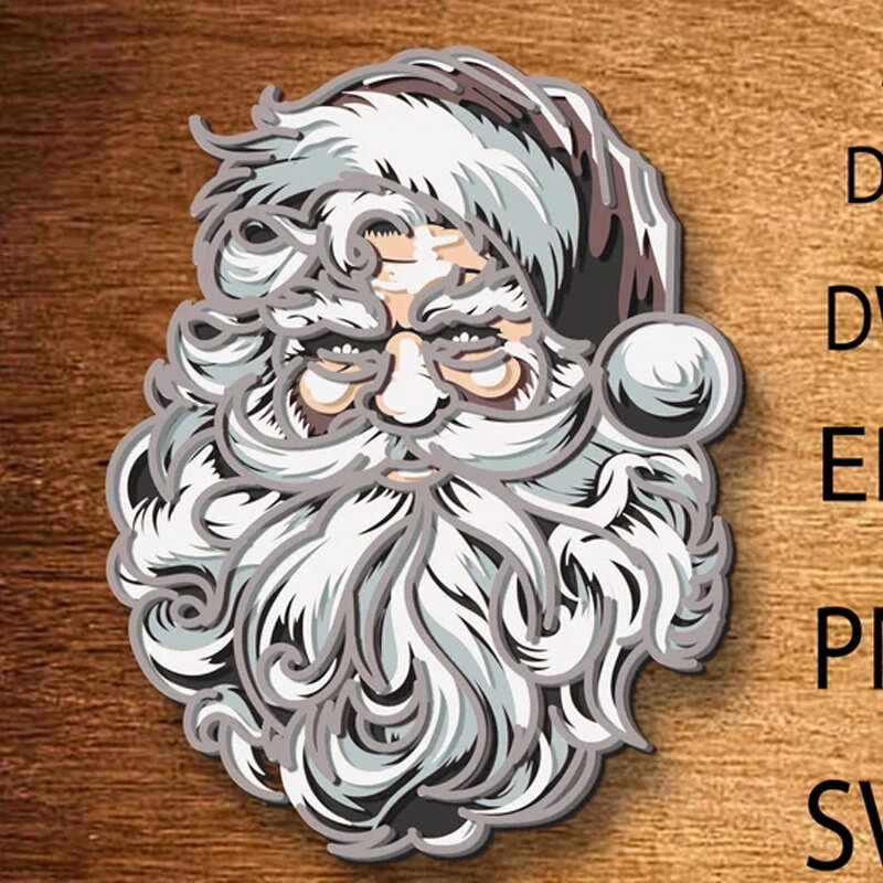 Новый продукт для трансграничной торговли: многослойный рождественский настенный декор Санта-Клауса, DIY вырезка из дерева, настенное украшение