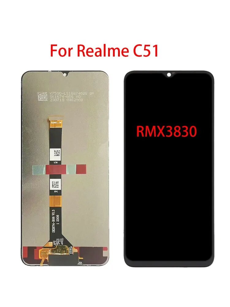 Дисплей на Realme C51 RMX3830 в сборе с тачскрином Черны