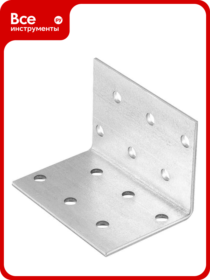 Крепежный равносторонний уголок РемоКолор KUR 2 мм, 60x60x100 мм 710-2069