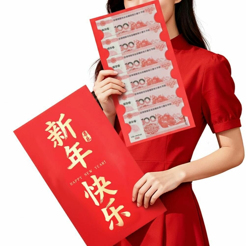 Новый год, большой декоративный красный конверт