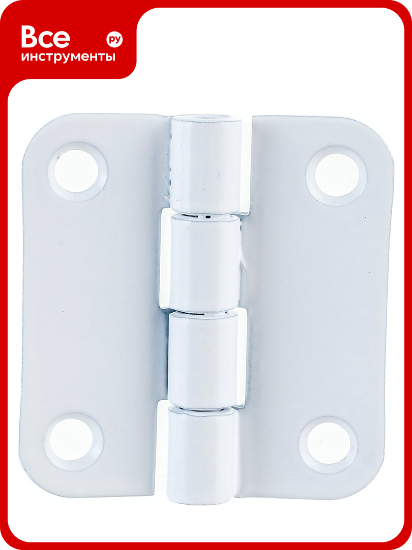 Накладная петля Трибатрон ПН-40 белая 87864, врезной тип, стальная конструкция, полимерное покрытие