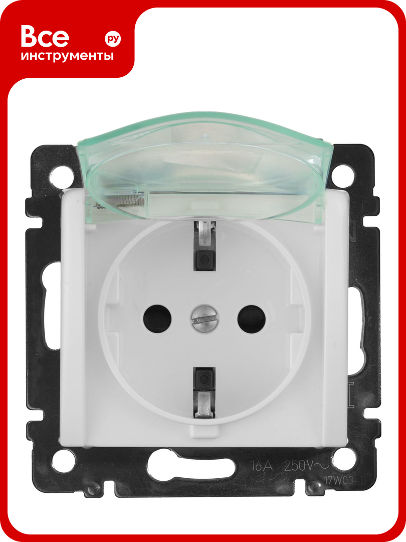 Розетка Legrand с заземлением IP44 Legrand Valena со шторками с защитной крышкой 16А 250В винтовые зажимы белый 695641