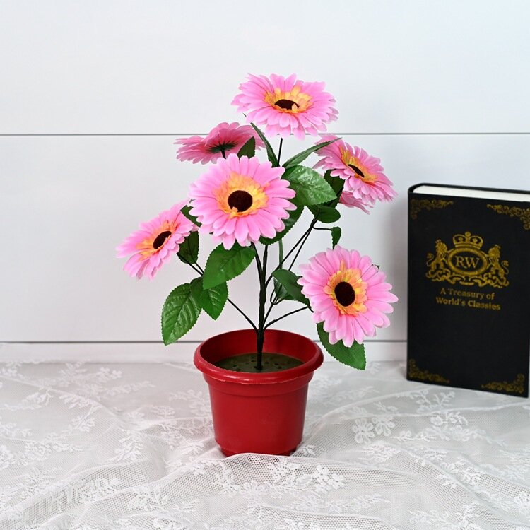 Искусственный цветок 7-головый гербера, искусственный цветок для домашнего декора, букет гербера, свадебный ручной букет искусственных цветов