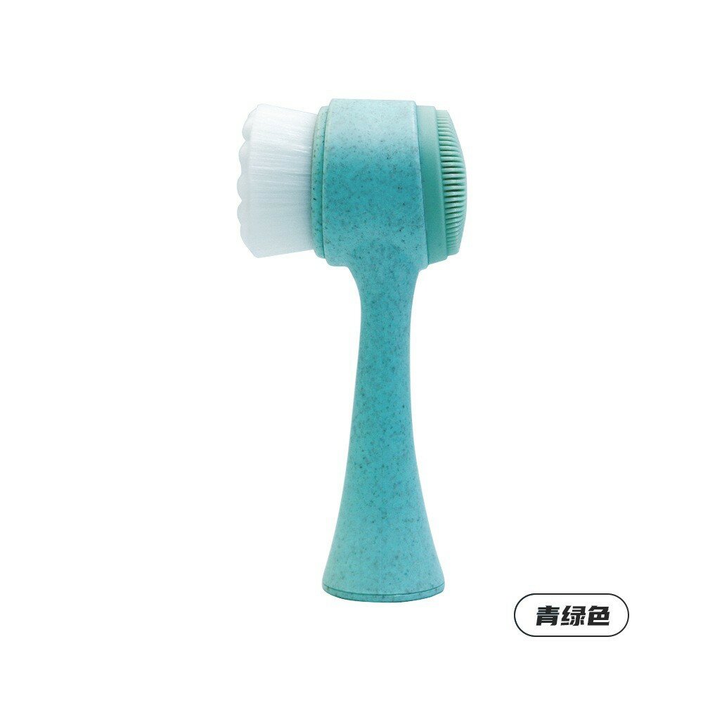 Силиконовая щетка для умывания лица с мягкими щетинками, двусторонняя очищающая щетка, ручная щетка для очищения лица, удалитель черных точек, волшебная очищающая щетка