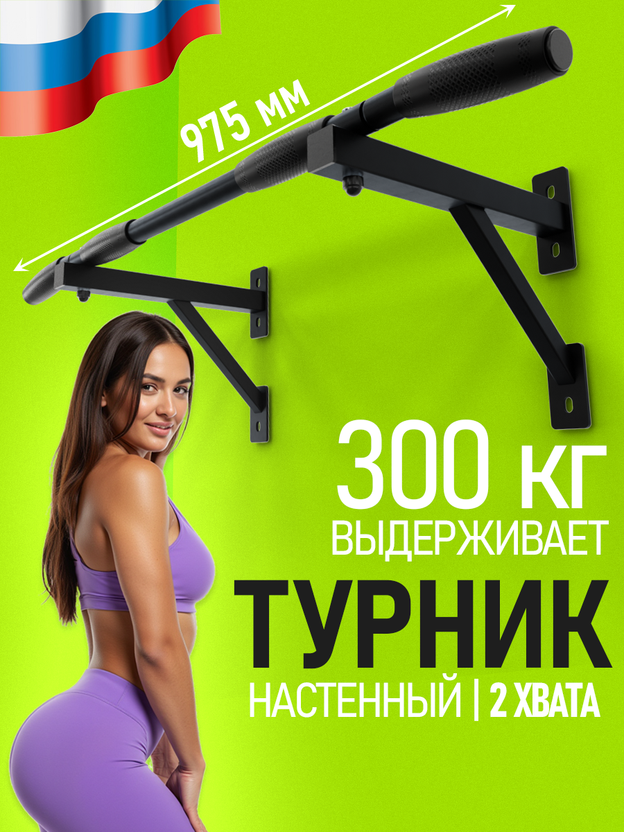 Турник настенный Aktiv черный разборный (без крепежа)/ABSOLUTE CHAMPION