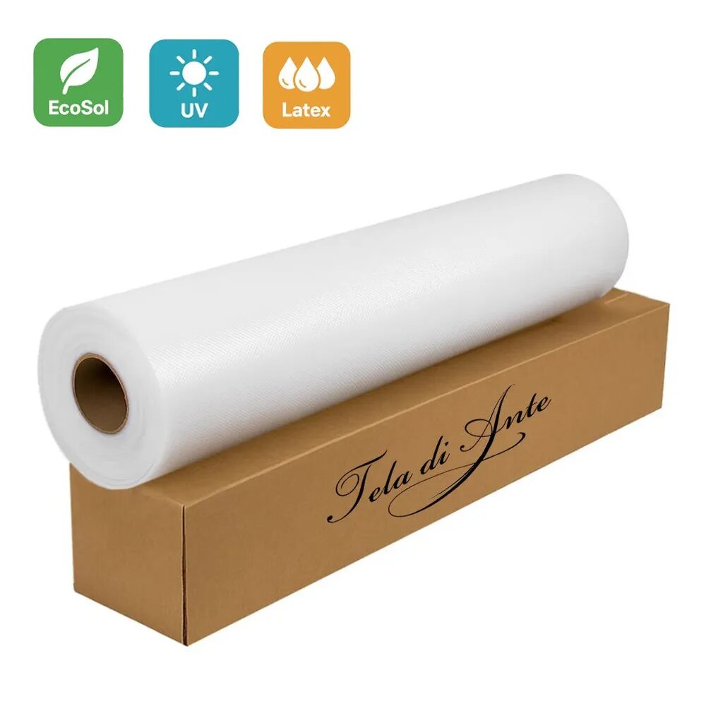 Холст полиэстеровый, 250г/м2, 1270 мм X 30 м, втулка 76 мм, Glossy для струйной Экосольвентной печати, 1 рулон Tela di arte