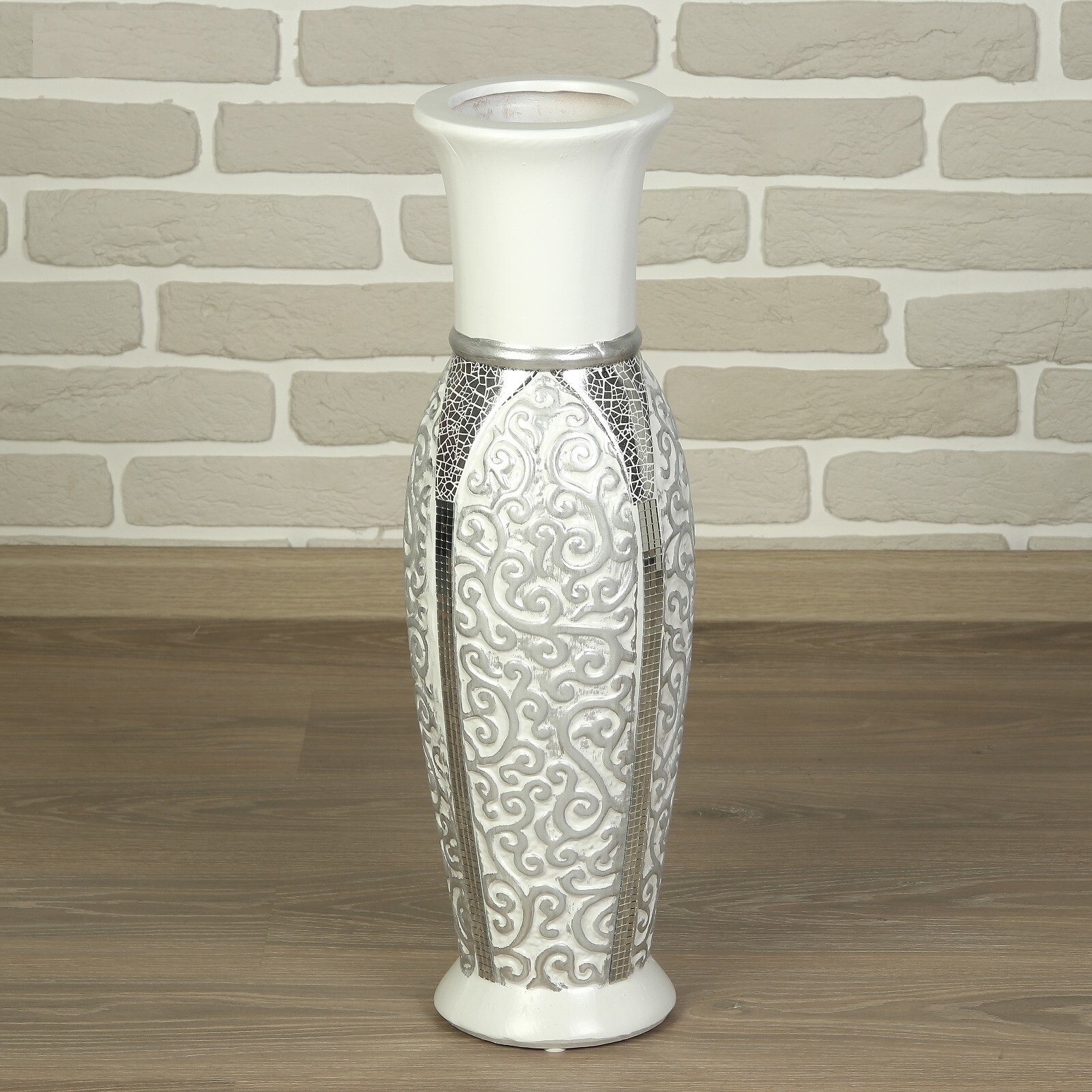 Ваза Сима-ленд «Версаль», напольная, керамика, высота 60 см, белая