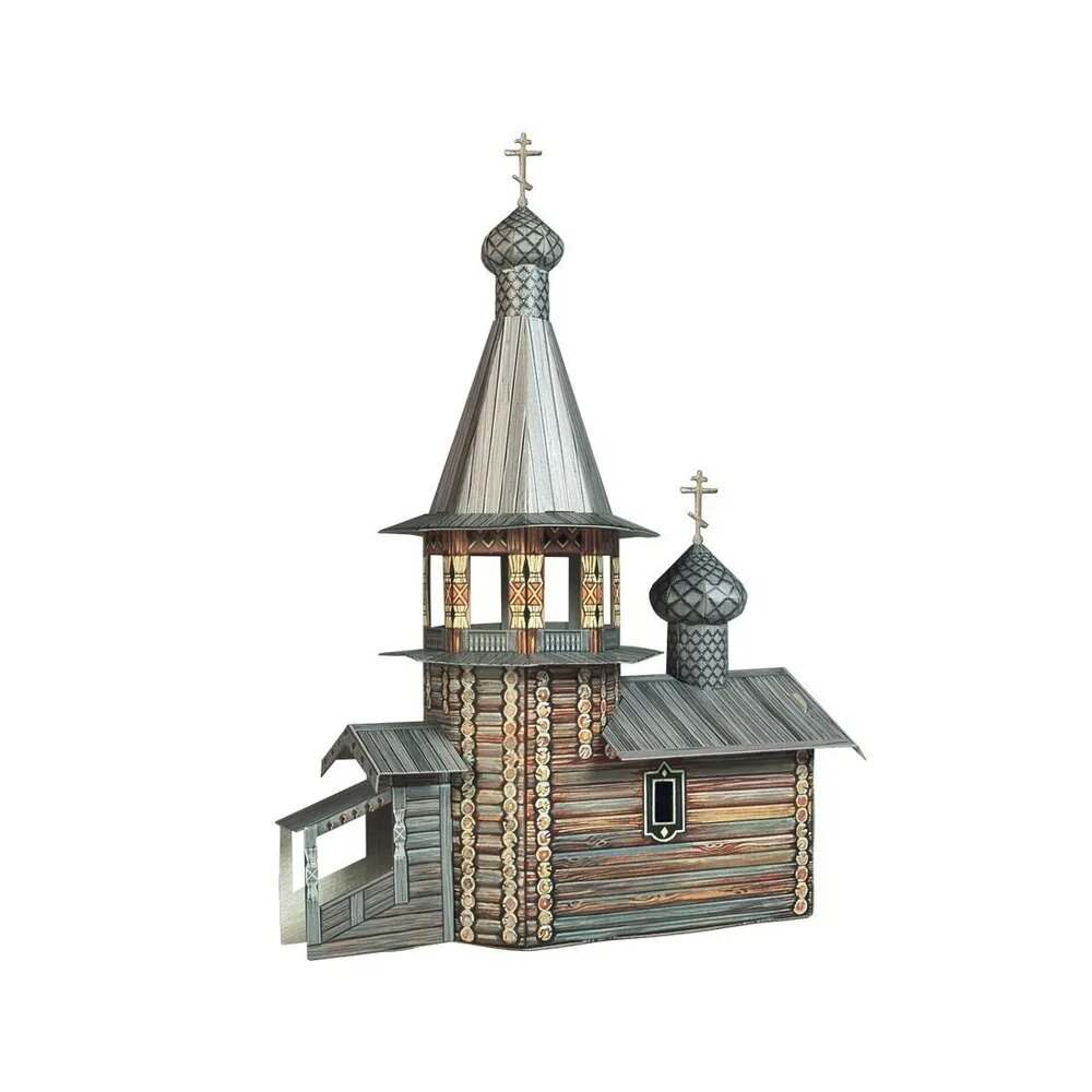 Сборная модель из картона Умная бумага Церковь деревянная