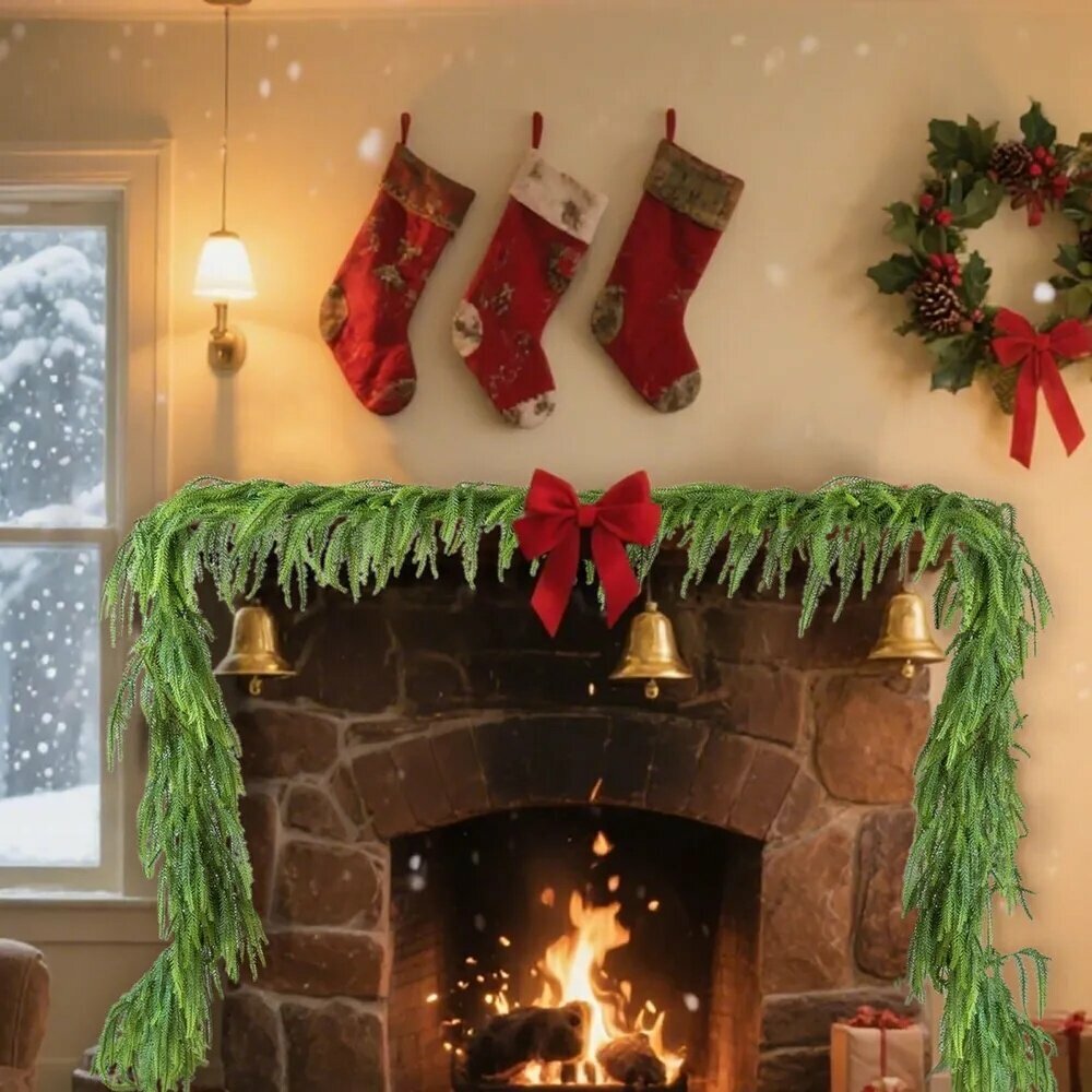 Гирлянда хвойная "Готовая композиция: стабилизированная лиана , не вянущий цветок для дома и подарка", 270 см, 1 шт