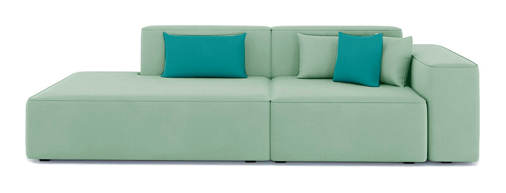 Диван-кровать 4Home Ральф, велюр Зара Минт 14, диван раскладной в гостиную, механизм Еврокнижка