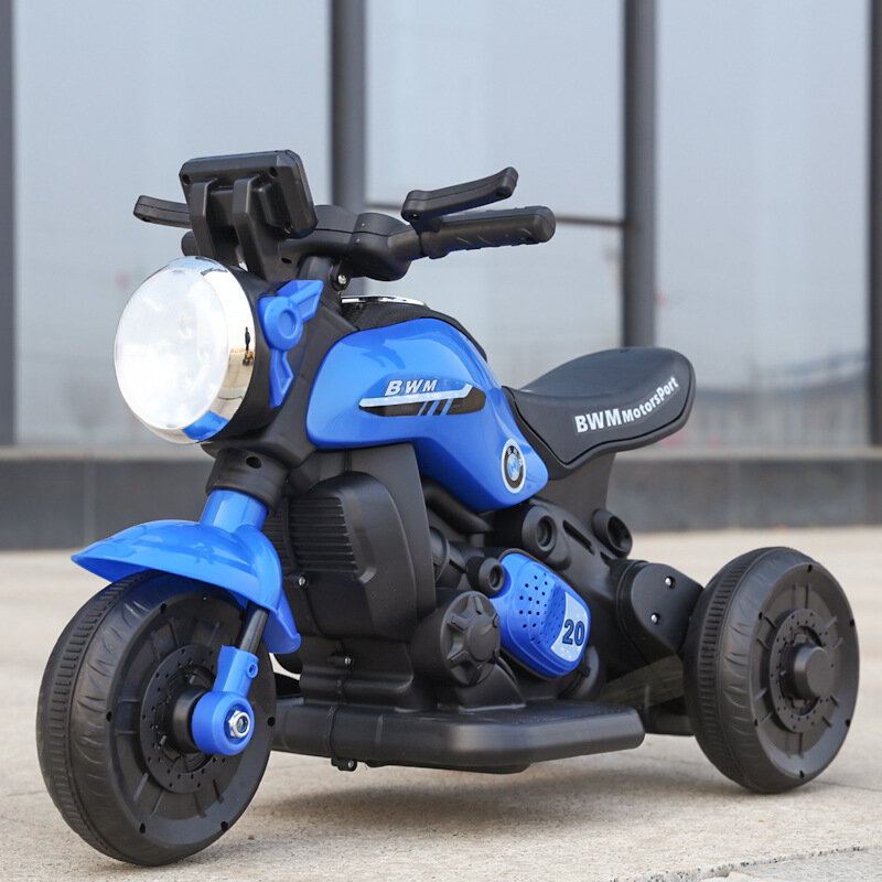 Новый детский электромобиль, самокат для детей с крутыми огнями, трехколесный мотоцикл с функцией самостоятельного вождения