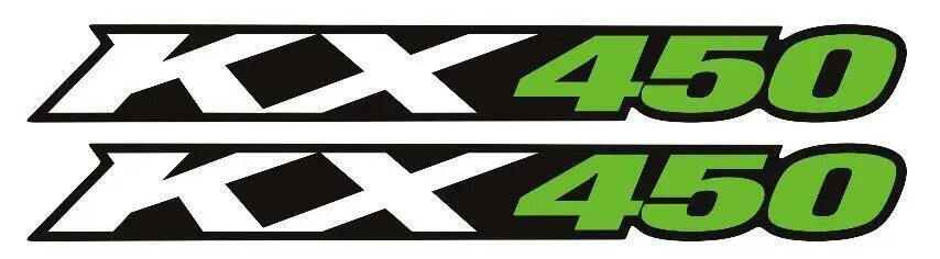 Наклейки KX450 зеленые, комплект 2 шт.
