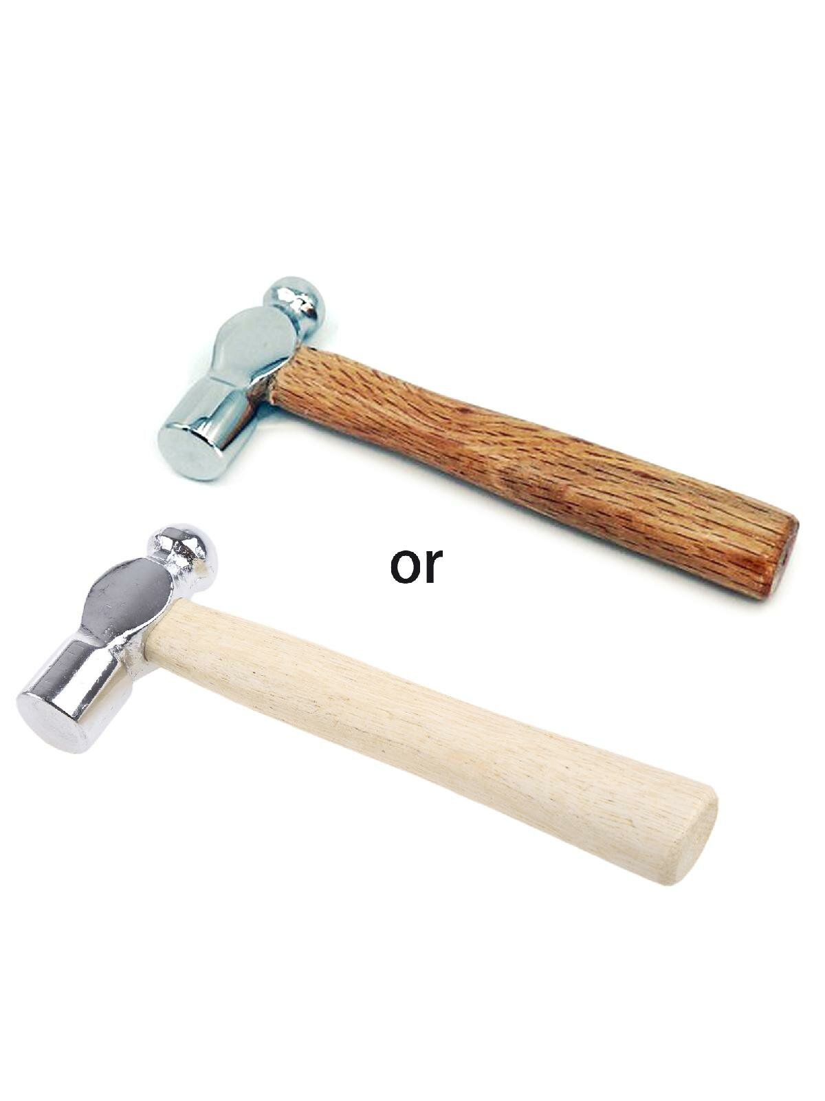 Мини-молоток, круглая головка из орехового дерева, молоток с деревянной ручкой