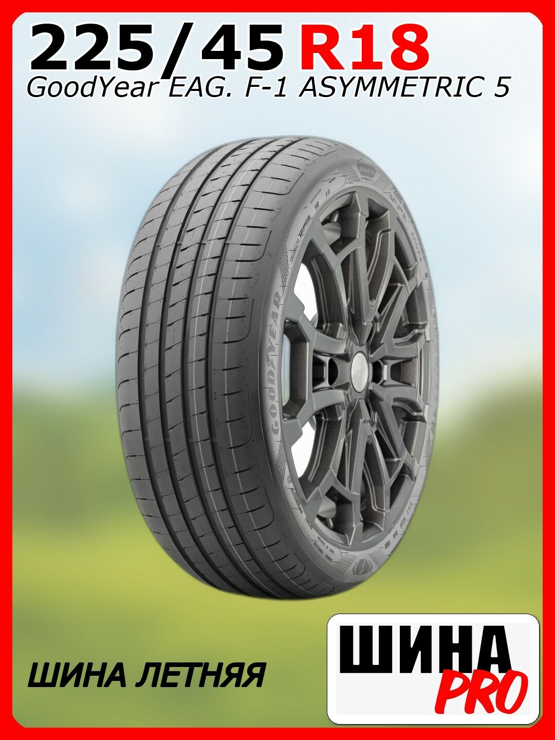 Шина летняя GoodYear 225/45/18 Y 95 EAG. F-1 ASYMMETRIC 5 XL для легковых автомобилей 549689