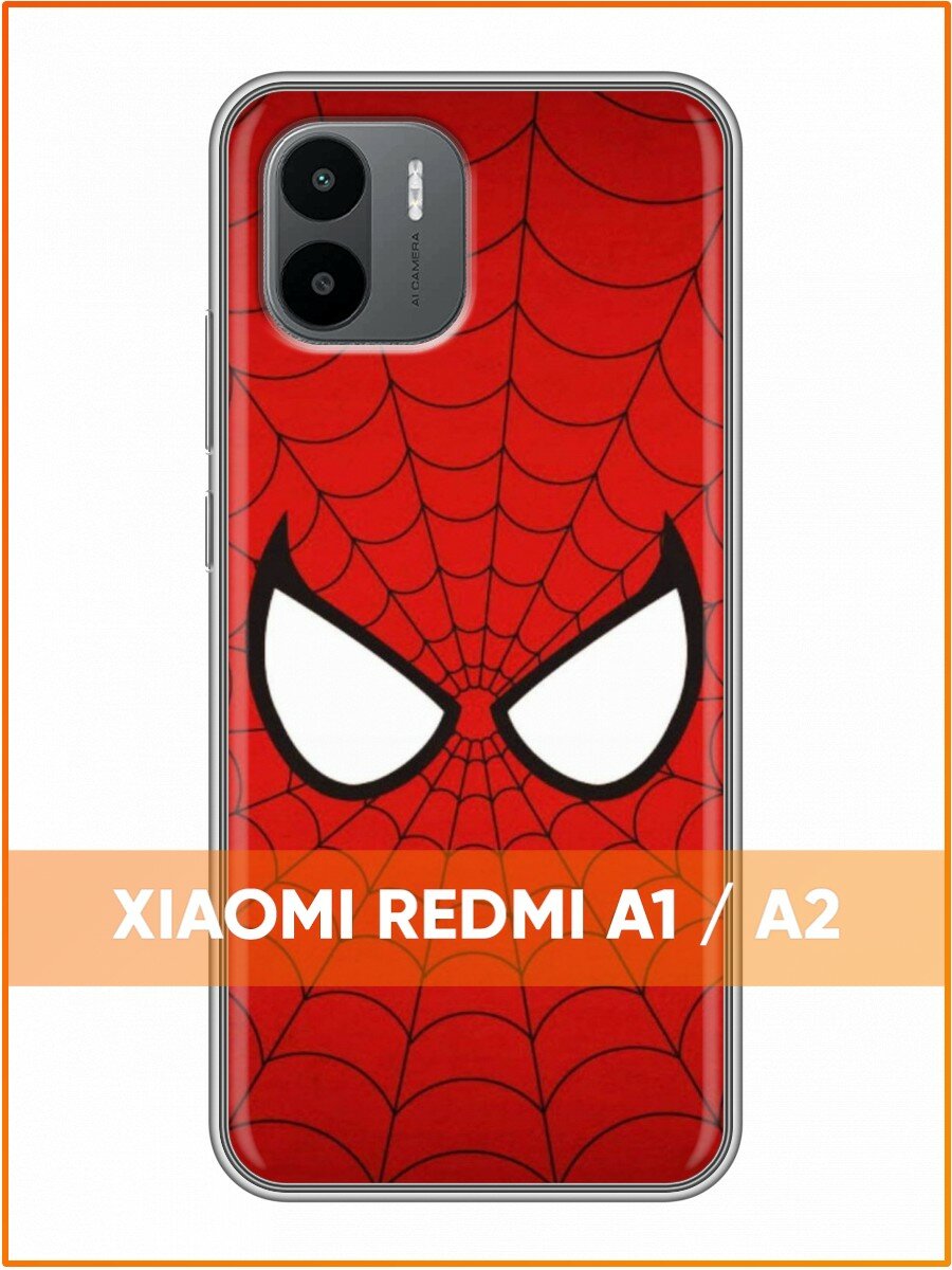 Чехол для Xiaomi Redmi A1, Xiaomi Redmi A2 с принтом Глаза Человека Паука (Сяоми Редми А1, Сяоми Редми А2)