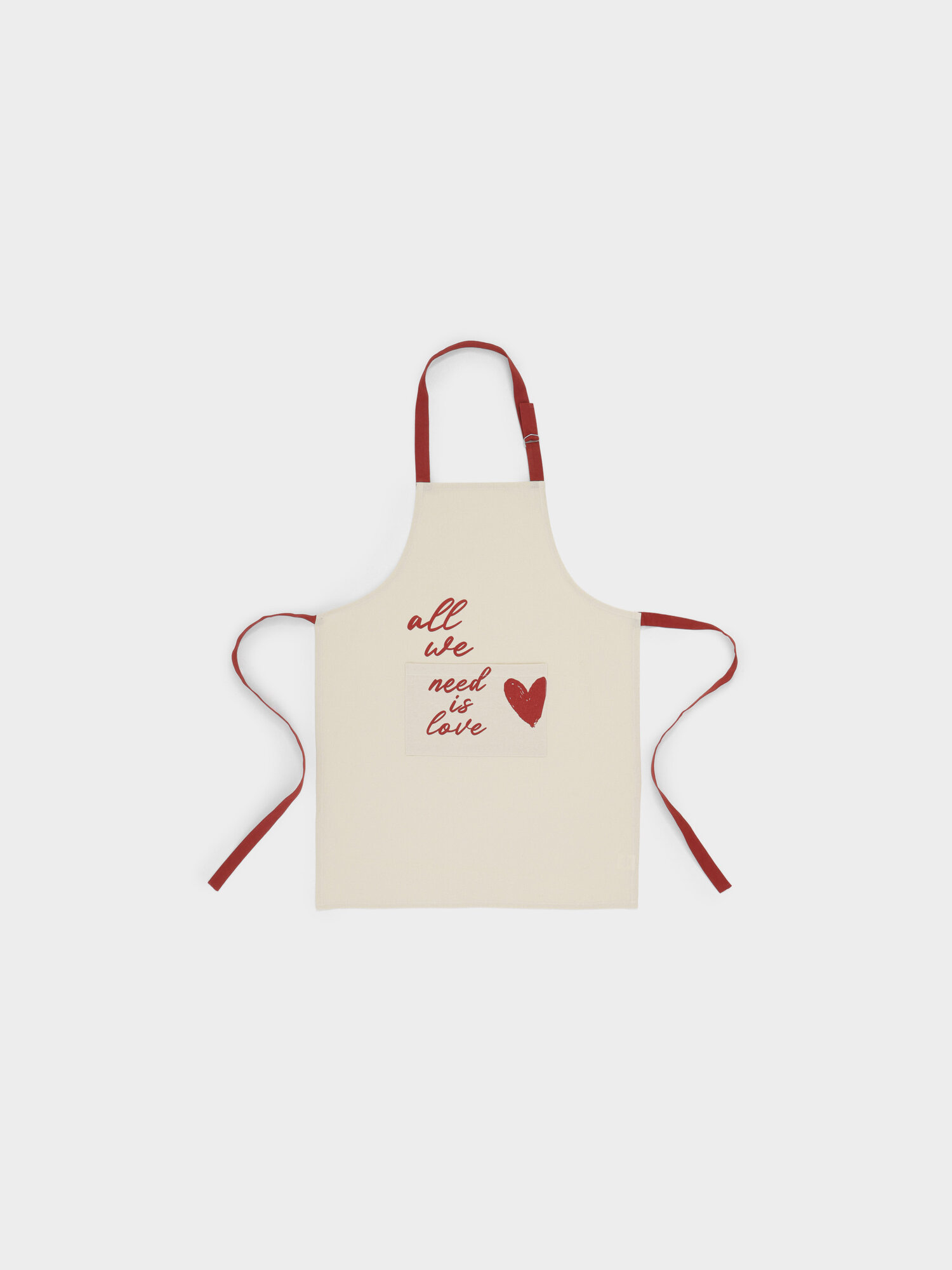 Фартук, 65х85 см, хлопок, бежевый, All we need is love, Heart kitchen, Kuchenland