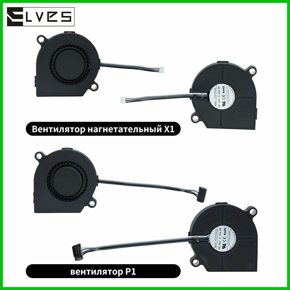 Вентилятор охлаждения для 3D-принтера Bambu Lab P1 5015 с двумя шарикоподшипниками, эффективное охлаждение, передний кожух вентилятора