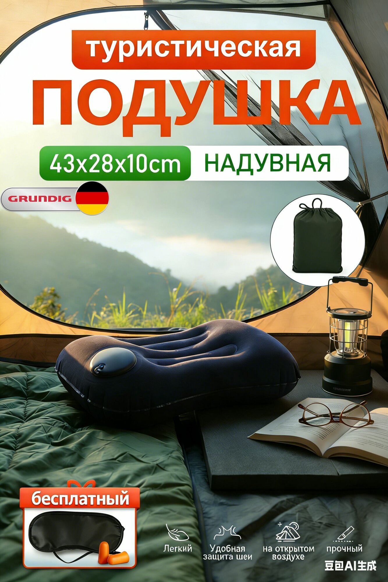 Ортопедическая надувная подушка для офисаная подушка для офиса и путешествий туристическая