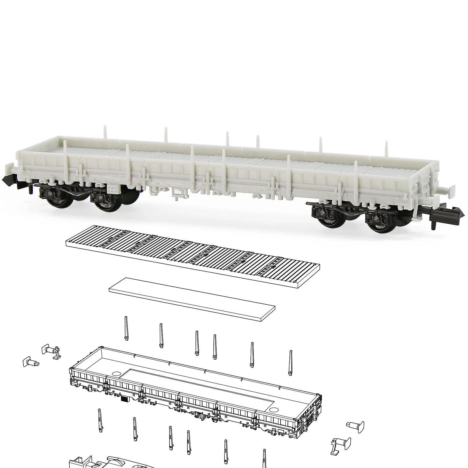 Evemodel модель грузовой вагон 1:160 Low side Flat Car