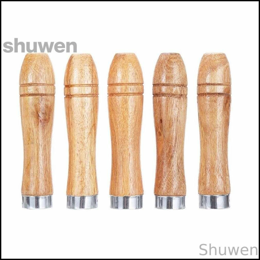 Деревянная ручка для напильника, 5 шт, Металлический зажим, Инструмент для работы с файлами, 9 см