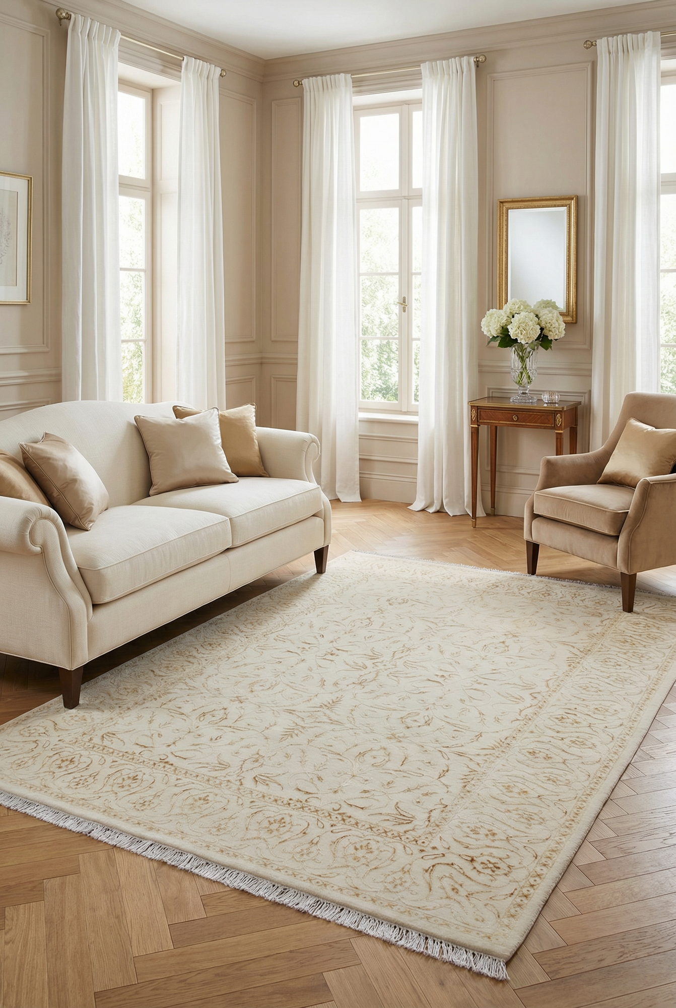 Индийский классический ковер ручной работы, Размер: 167х230 см.