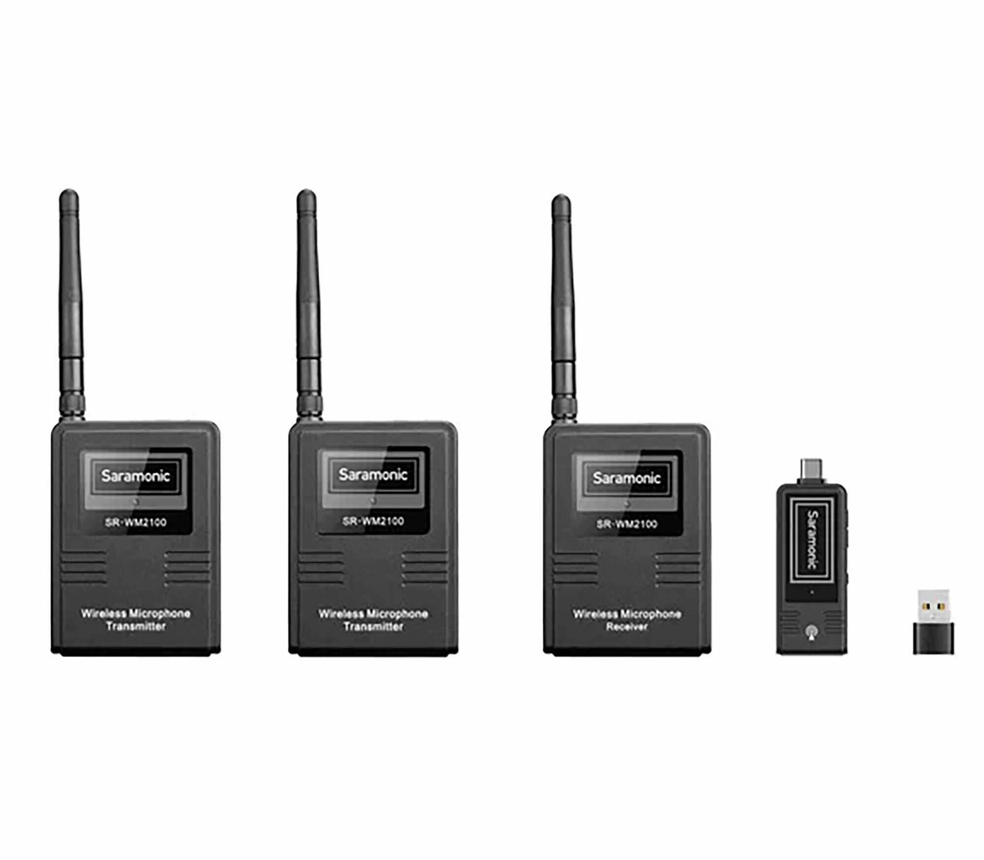 Беспроводная система Saramonic SR-WM2100X, TX+TX+RX, 2.4 ГГц, 3.5 мм TRS / TRRS, USB-A/ USB-C, для интервью