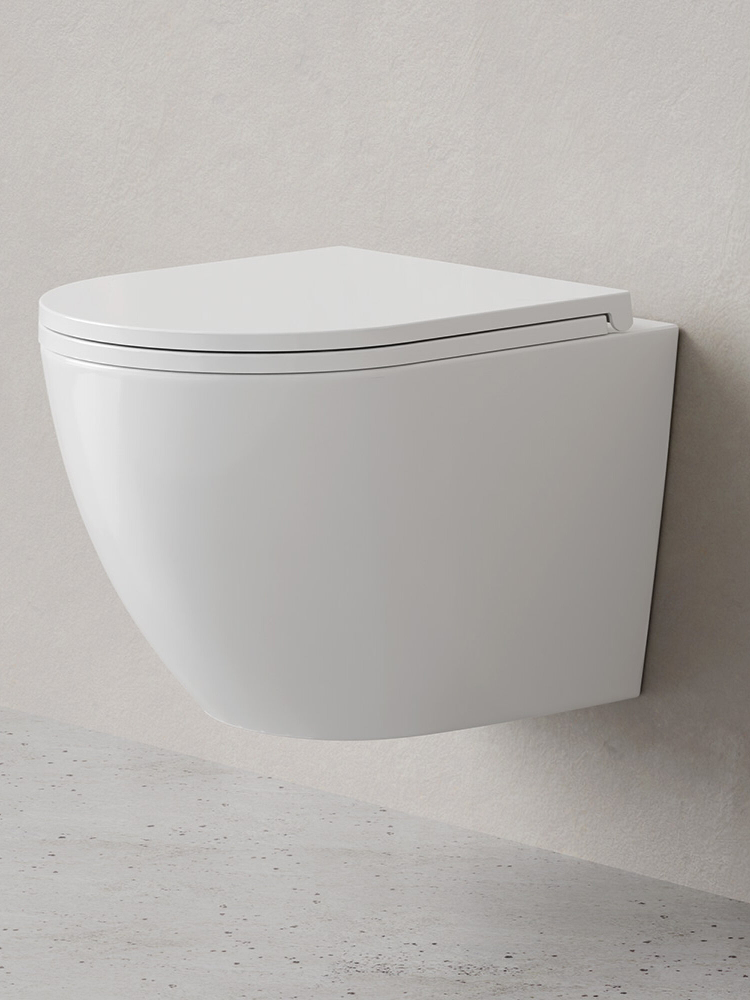 Унитаз подвесной безободковый Damixa Quanta, с быстросъемным сиденьем