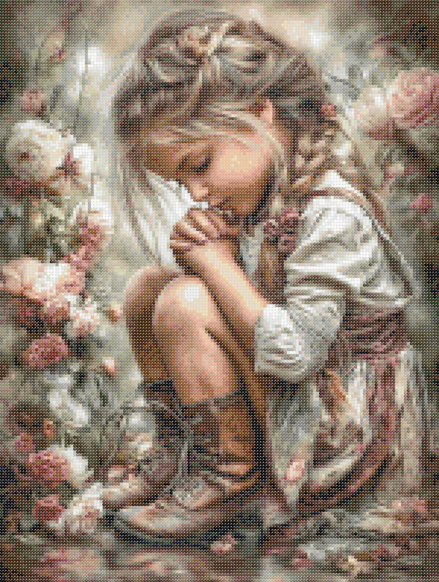 Схема вышивки бисером Мечты (без бисера) 150х199 стежков (30х40 см) 62 цвета