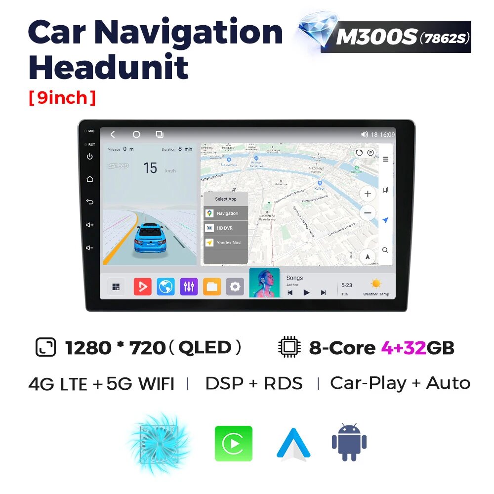 MEKEDE Android UIS7862S DSP RDS Беспроводной Carplay AUTO Универсальный автомагнитола 9 M300S 4-32