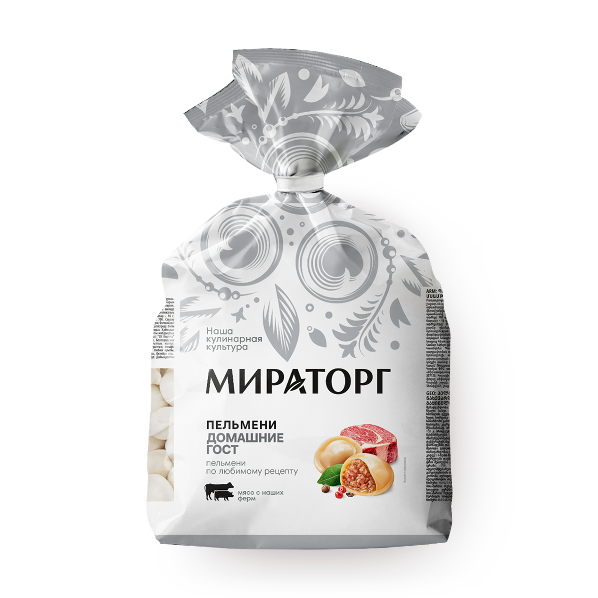 Пельмени Мираторг "Домашние", со свининой и говядиной, без консервантов, 800 г