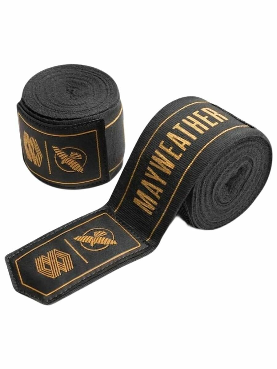 Hayabusa, Бинты боксерские Mayweather, цвет черный/золотой