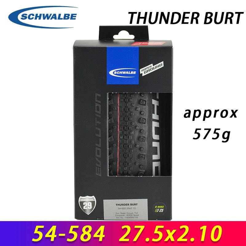SCHWALBE THUNDER BURT 27,5/29x2,10 черная бескамерная складная шина 27.5x2.10 Black 1pc