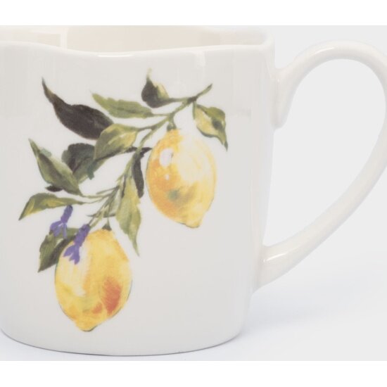 Кружка Anna Lafarg Lemon branch 350 мл, фарфор, белая, Лимоны (ANLAF-CHCM-230525-4)