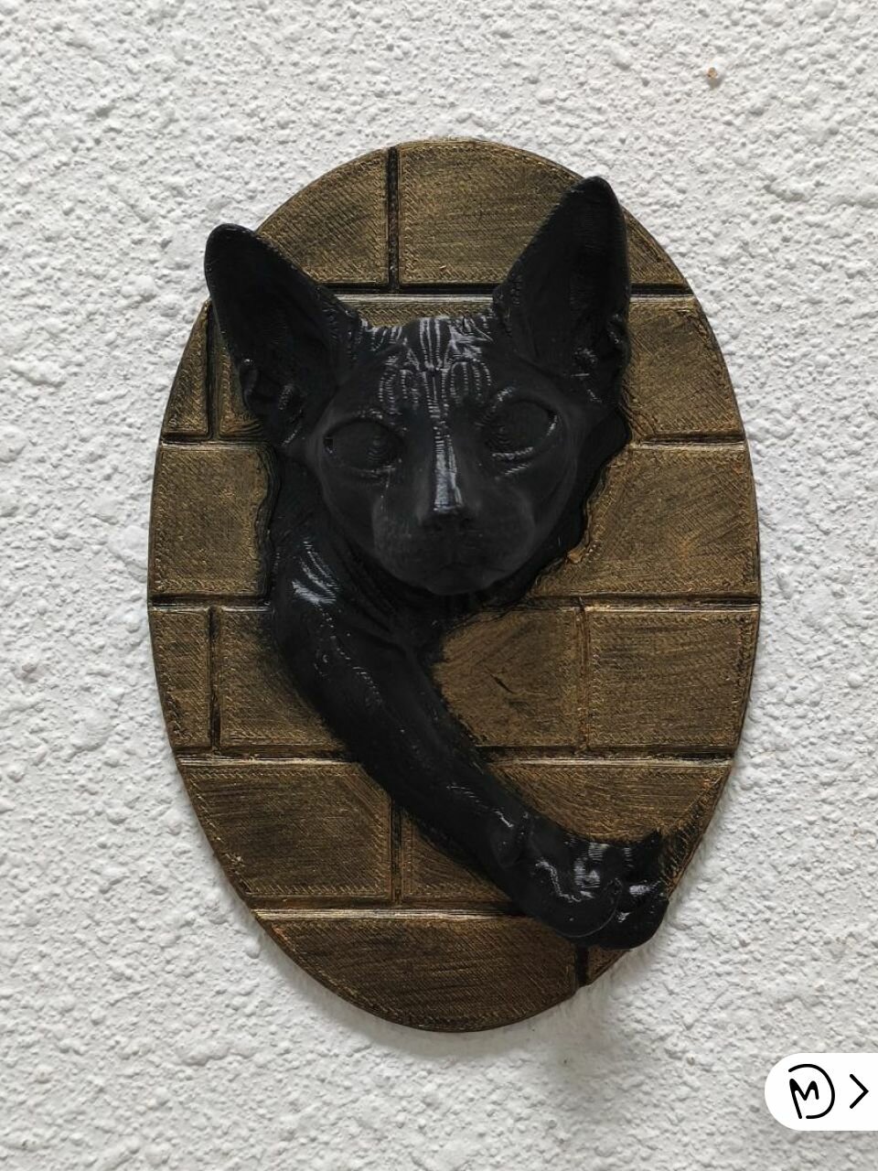 Статуэтка барельеф - Кот Сфинкс из стены ключница