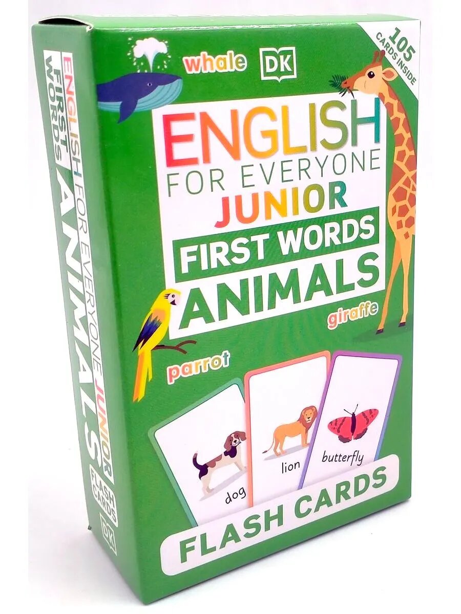 English for Everyone Junior Animals Flash Cards карточки | Dorling Kindersley