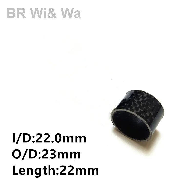 BR Wi & Wa Трубки из углеродного волокна для удочек 5 шт. Черный, ID22 OD 23mm H22mm