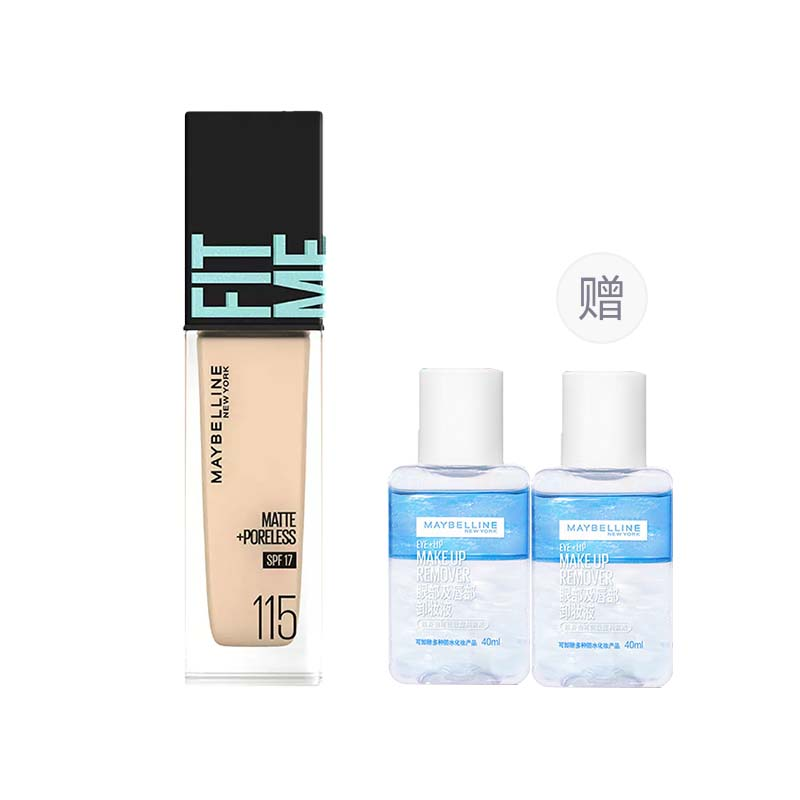 Тональная основа жидкая женская Maybelline 1423258759, Matte 115+ Eye & Lip Removal 40ml*2