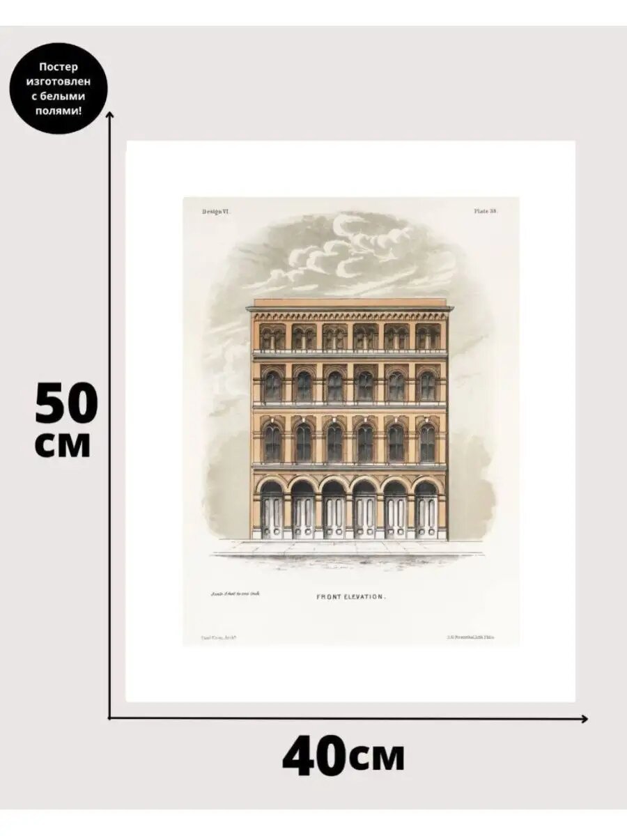 Постер архитектура рим париж