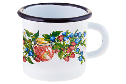 Кружка эмалированная Конфитюр 0,4л для чая, кофе, молока, Appetite