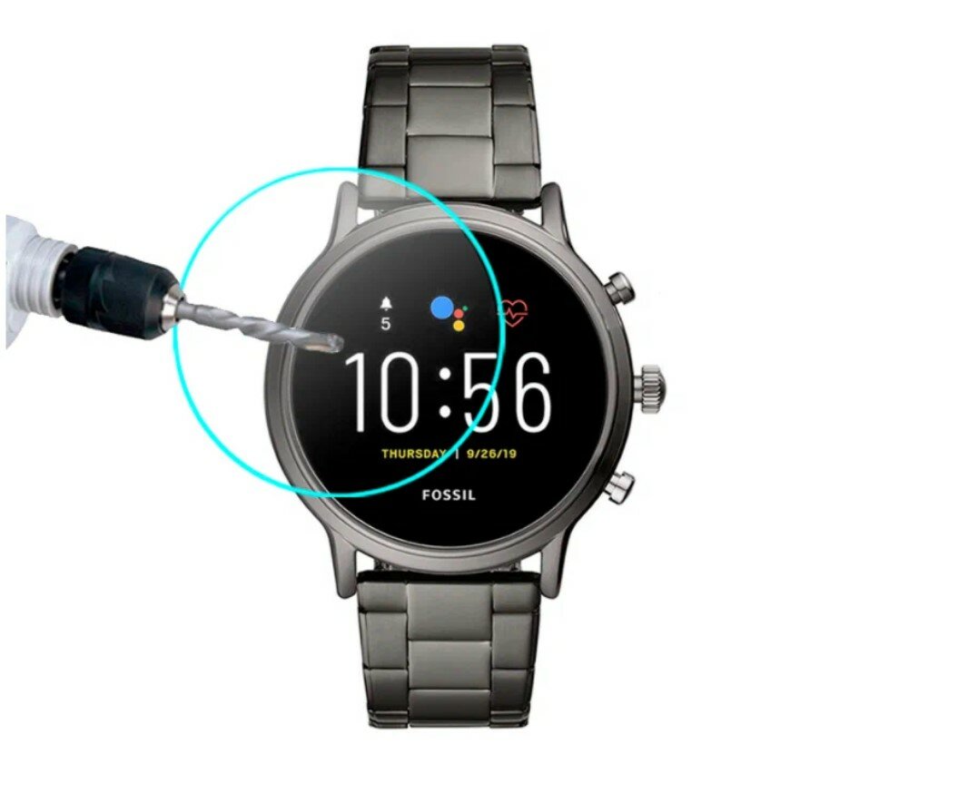 Фирменное оригинальное защитное стекло MyPads для смарт-часов FOSSIL Gen 4 Smartwatch Explorist HR (stainless steel)