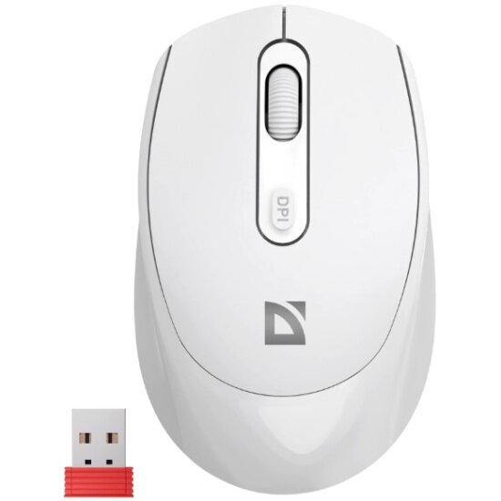 Беспроводная оптическая мышь Defender Vision MS-376 бел,2.4ГГц+BT,1600dpi,4кн, АКБ
