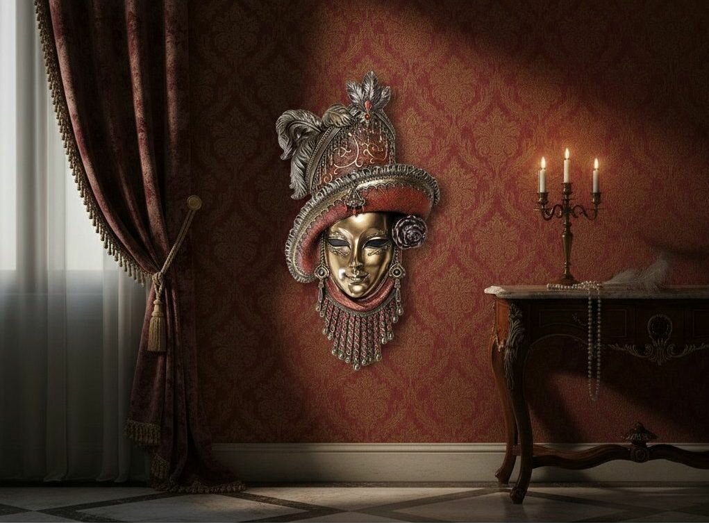 Венецианская маска Леди в шляпе