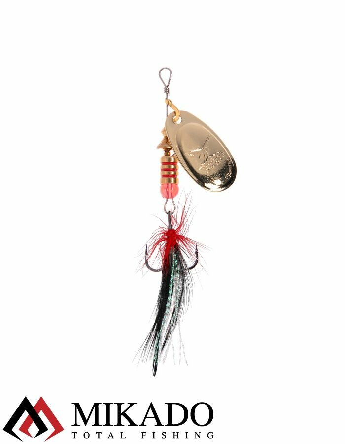 Блесна вращающаяся с кисточкой Mikado BLASTER № 2, 4 г, золото