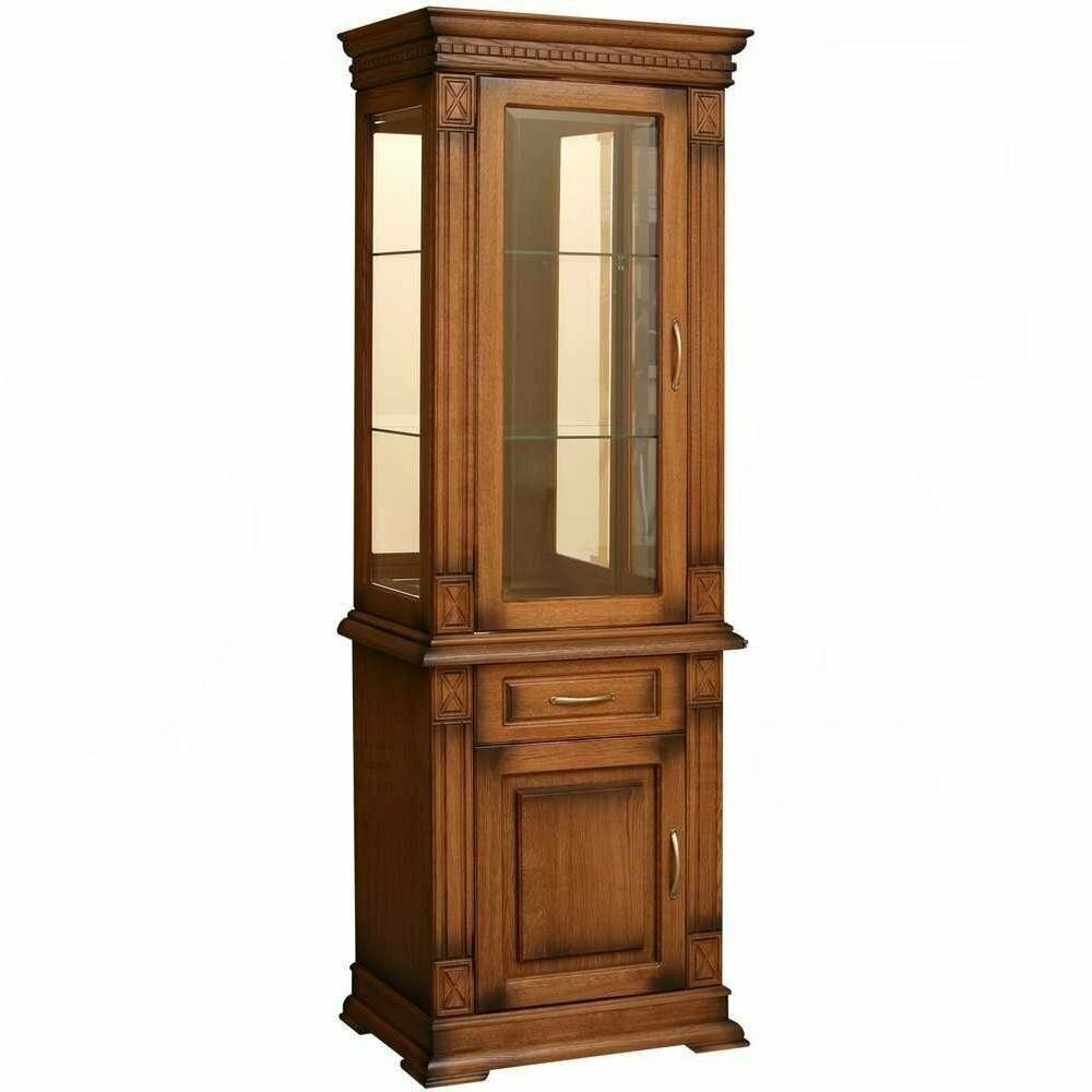 Шкаф-витрина , Верди Premium 027 вишня 3, шариковые направляющие, 60*50*200