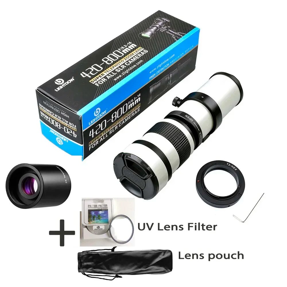 Lightdow Зум-объектив 420-800 мм F8.3 Канон ЕФ-М, White