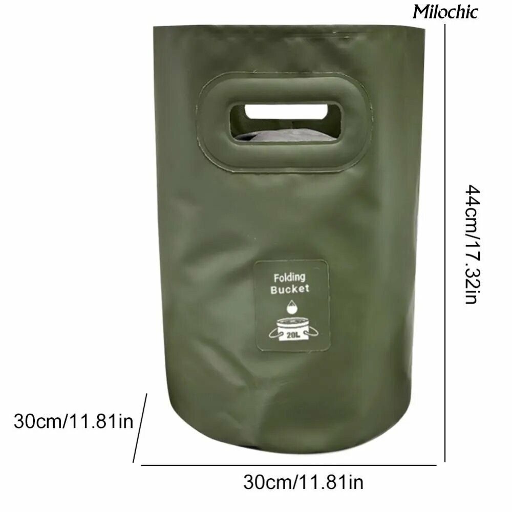 Ведро, 20 л, 1 штПочему стоит выбрать? Складное ведро Army Green — универсальный