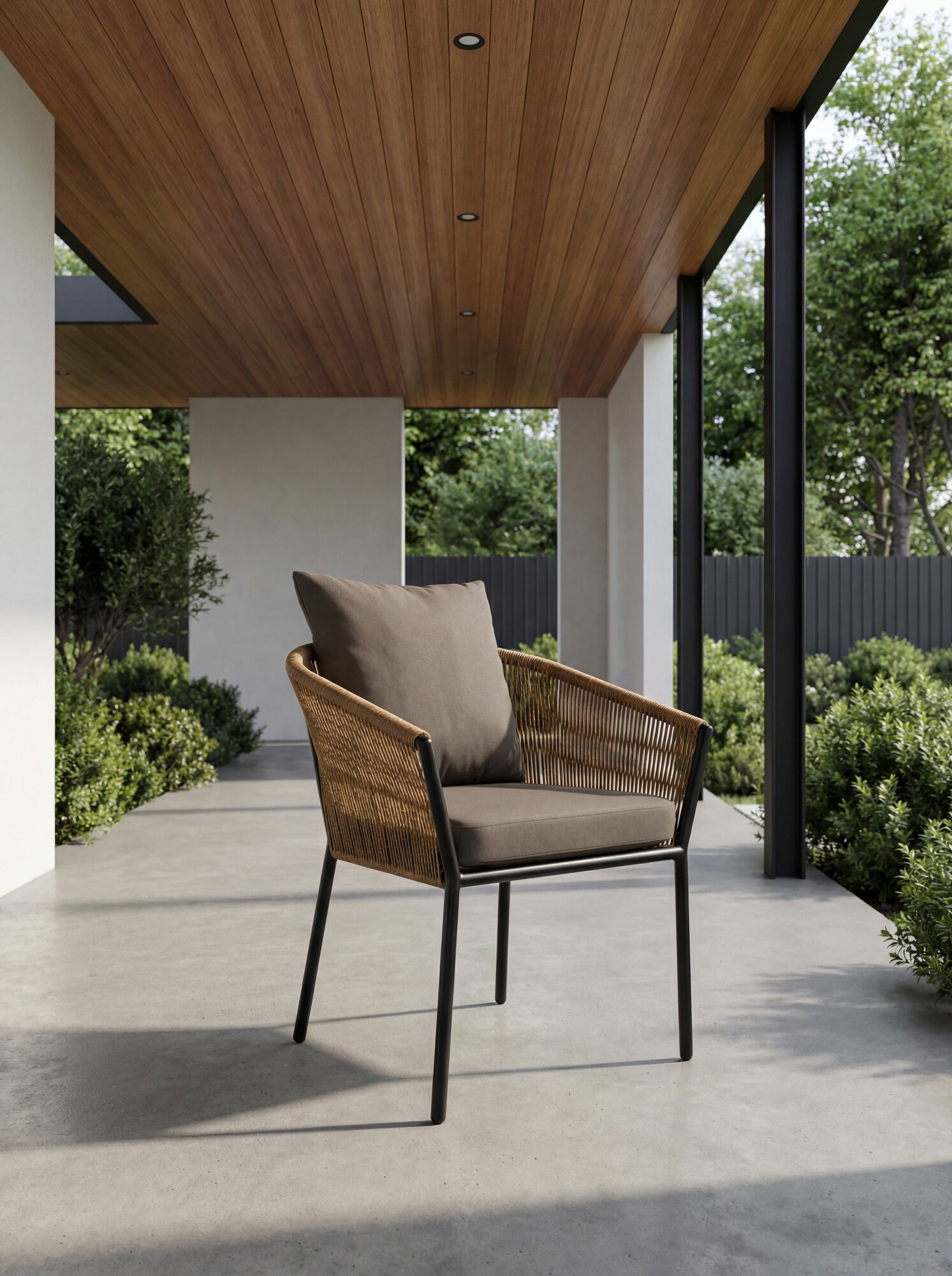 Стул из ротанга, Patio, Американский орех, для дома, дачи, террасы и кафе, садовая плетёная мебель